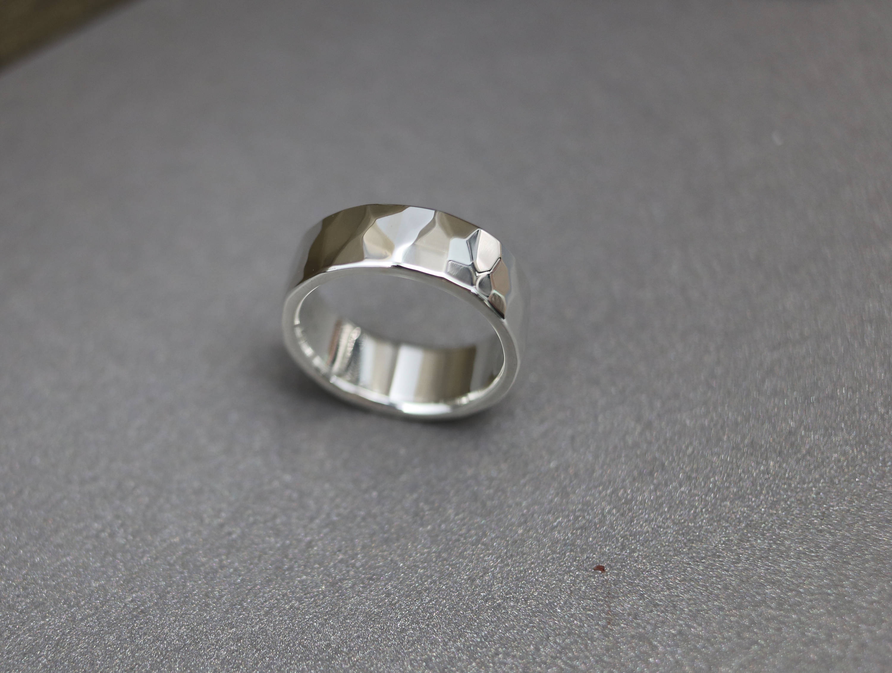 HONOR Ring - Hammered Sterling Silver Ring, 6mm wide – Turner Duncan ...