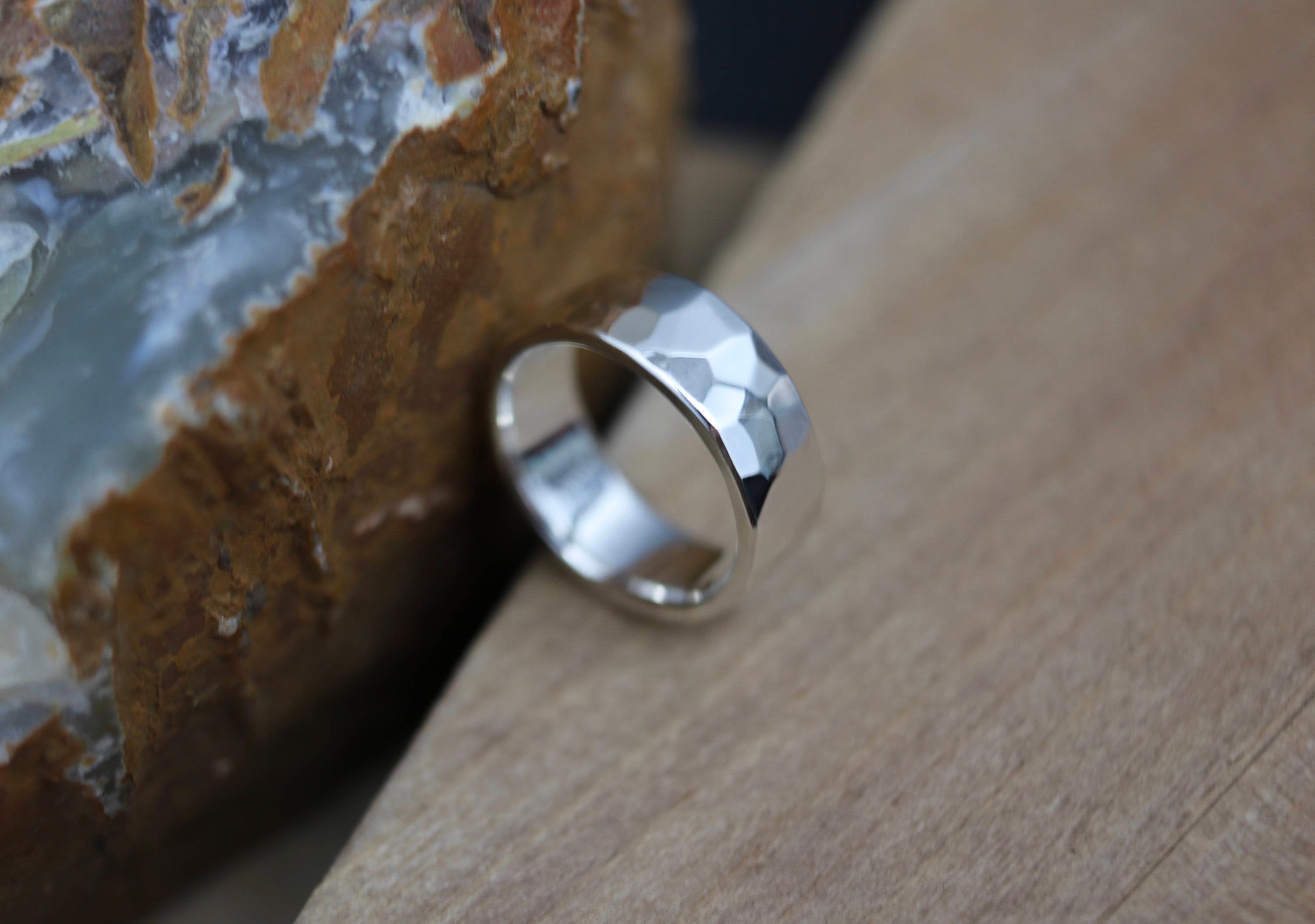 HONOR Ring - Hammered Sterling Silver Ring, 6mm wide – Turner Duncan ...