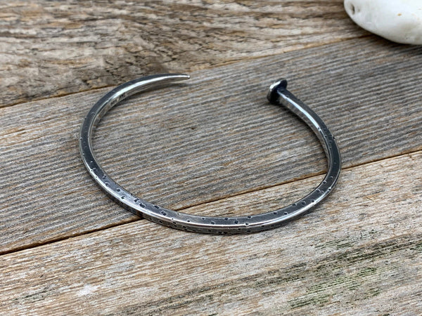 NAILED Bracelet - Oxidized Sterling Silver Nail Cuff Bracelet – Turner ...