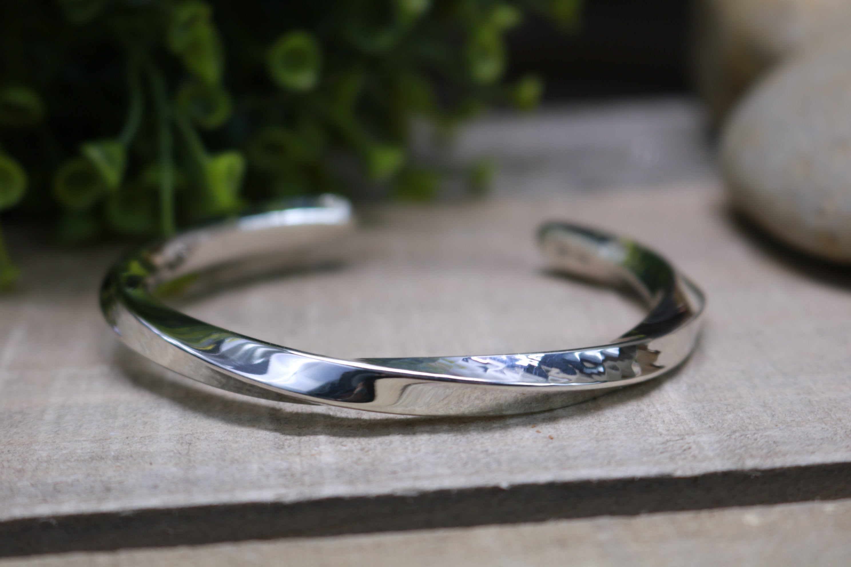 DUSTIN Bracelet - Hammered Twisted Sterling Silver Cuff Bracelet, Brig ...