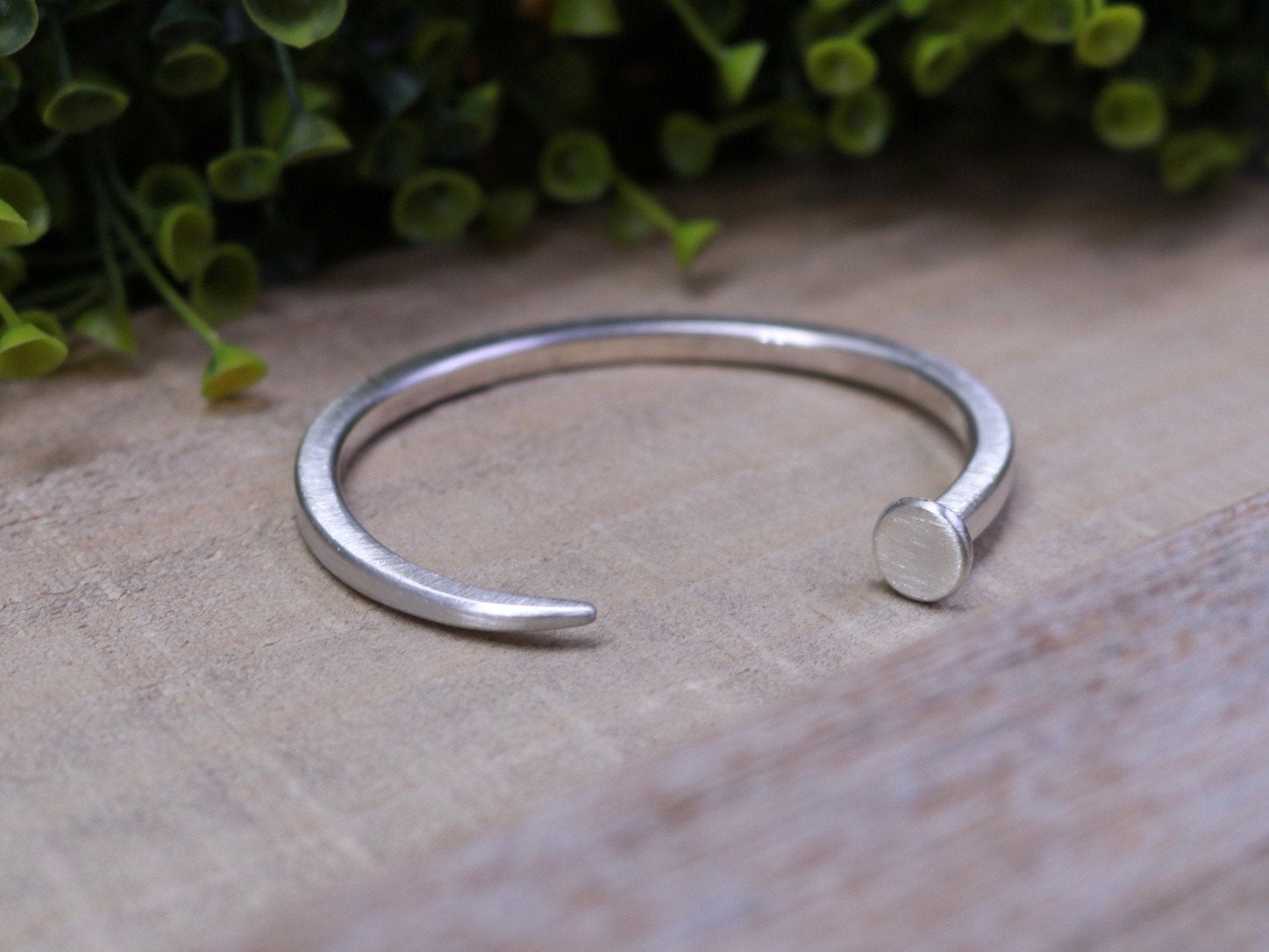 NAIL Bracelet - Brushed Sterling Silver Nail Cuff Bracelet – Turner ...