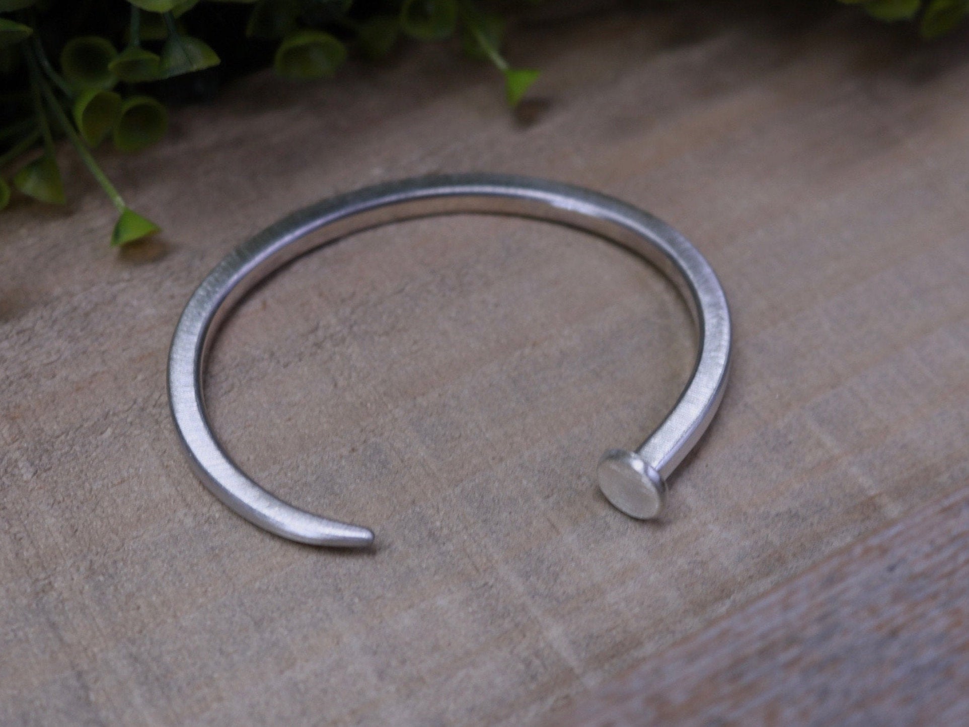 NAIL Bracelet - Brushed Sterling Silver Nail Cuff Bracelet – Turner ...