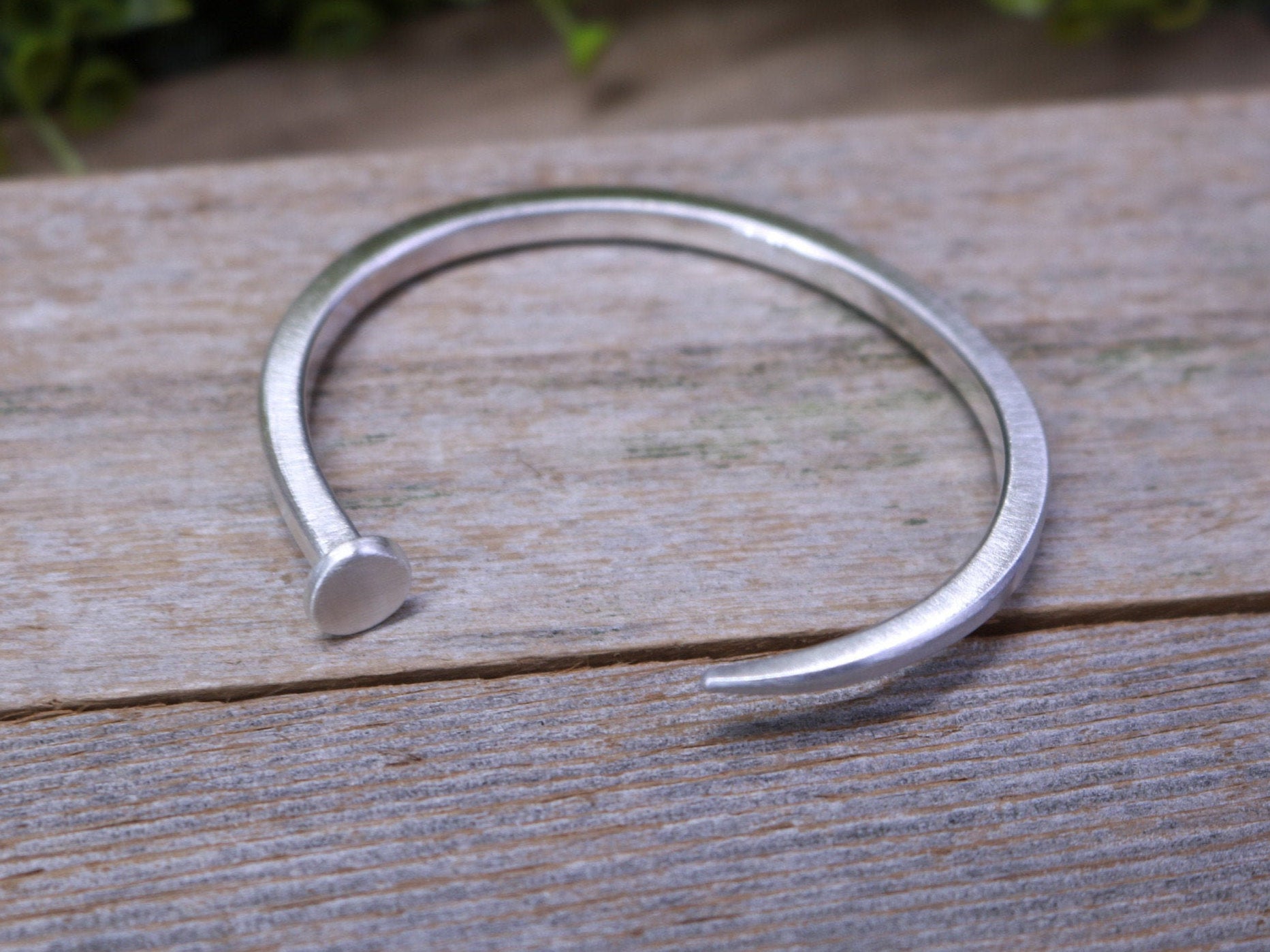 NAIL Bracelet - Brushed Sterling Silver Nail Cuff Bracelet – Turner ...